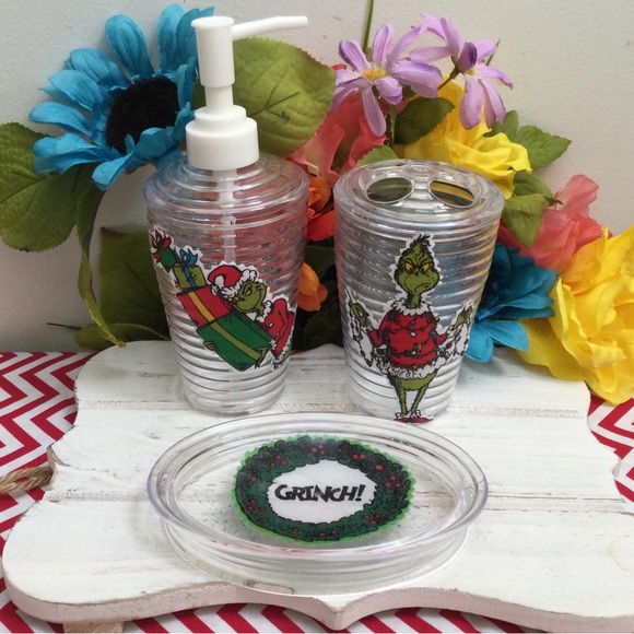 Bath | Grinch Bathroom Accessoriessoap Dispensergrinch Toothbrush ...